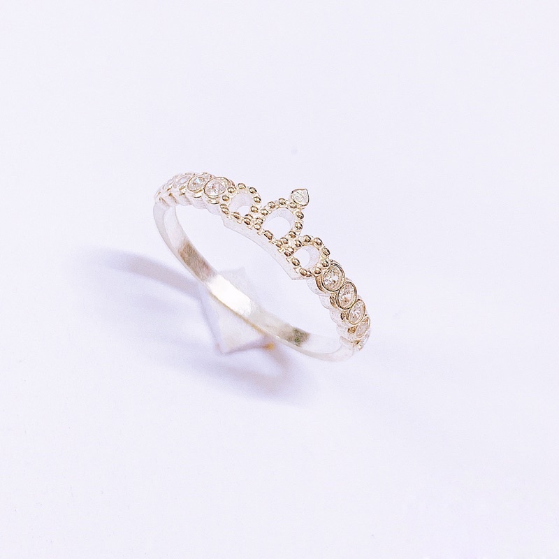 Small Stone Crown Female Silver Ring | Shopee Philippines
