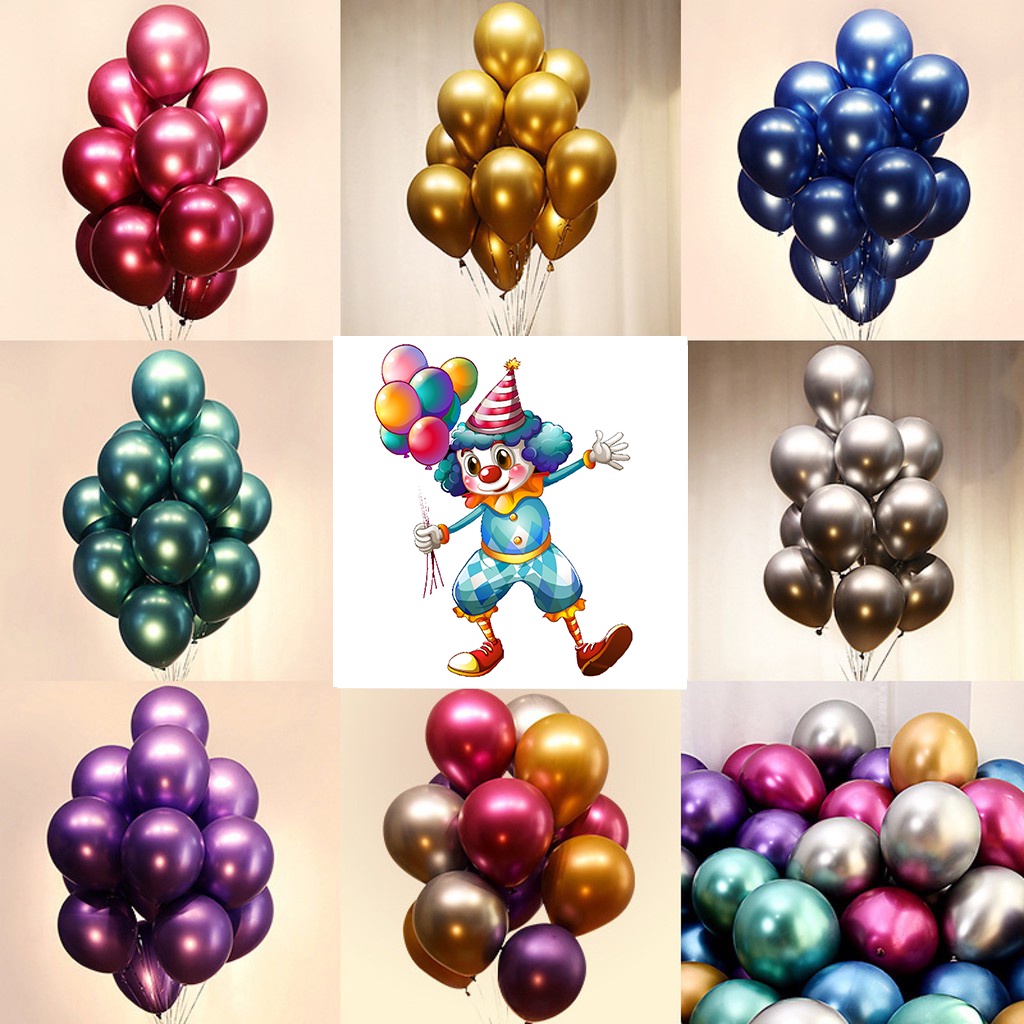 10pc 10 inch" Metallic latex Balloons birthday decor Party decoration ...