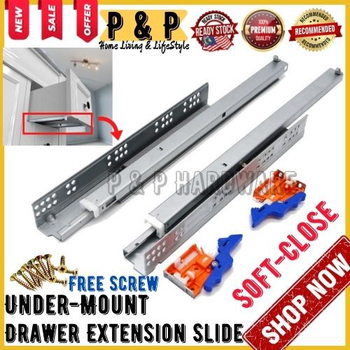 UNDERMOUNT EXTENSION DRAWER SLIDE WITH SOFT CLOSE RAIL LACI UNDER MOUNT ...
