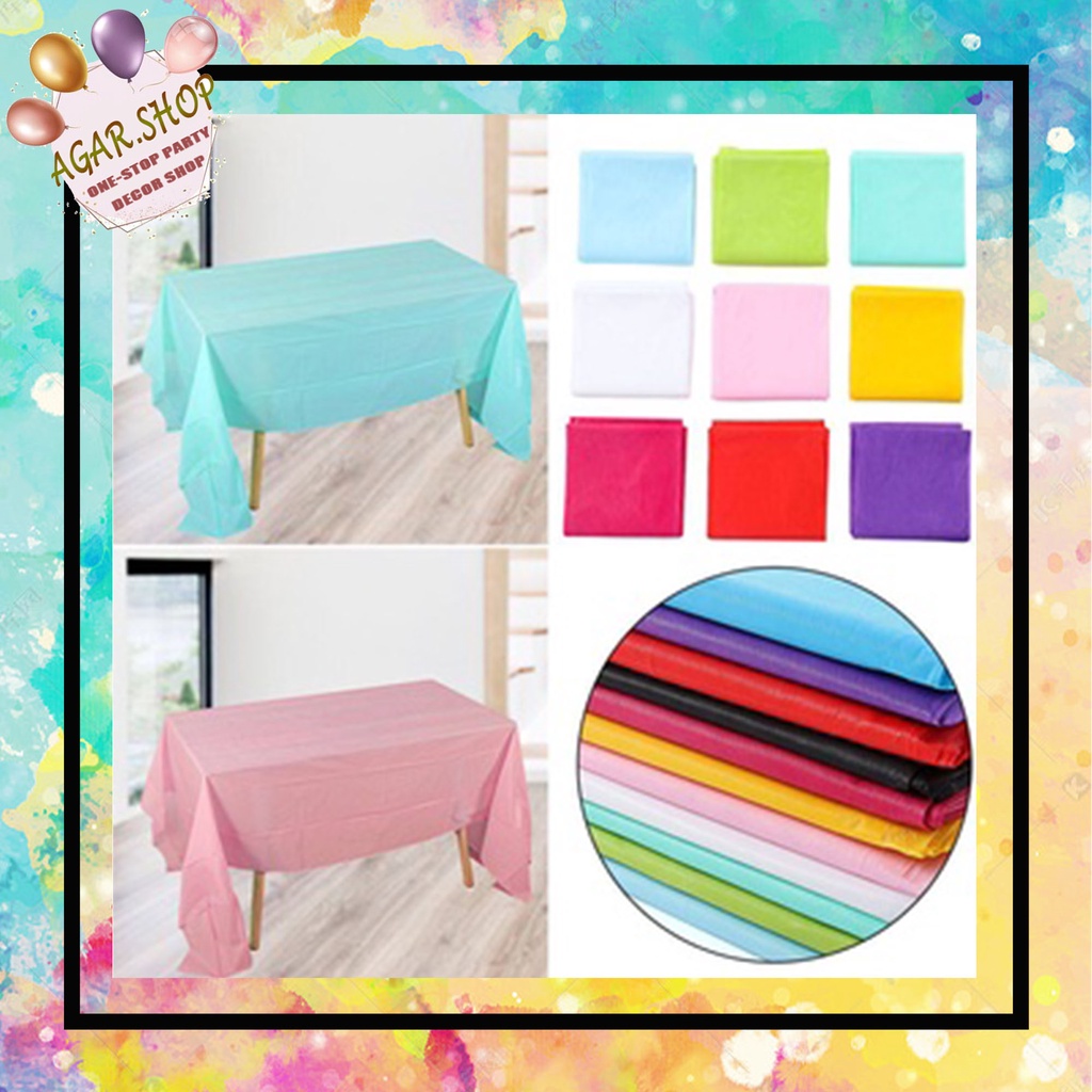 Agar.shop 6 Seater Plain Plastic Table Cover Waterproof Rectangular ...