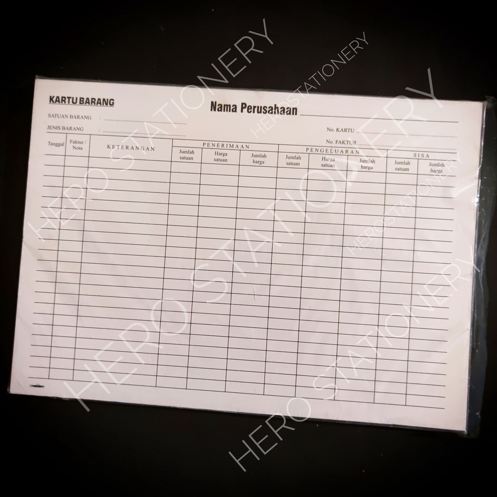 Warehouse inventory stock cards, double size, A4 quarto. 100 sheets ...