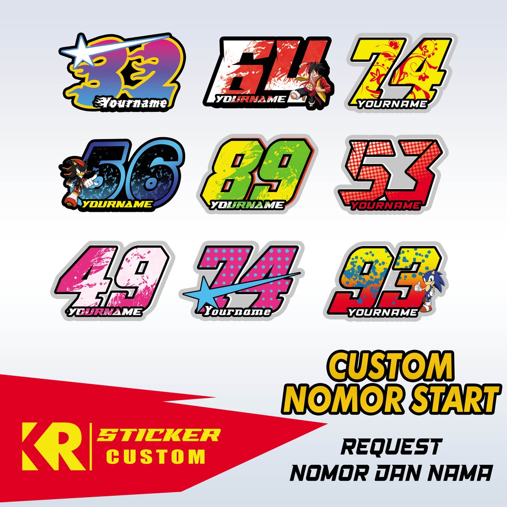 Start number sticker | Racing number (REQUEST NUMBER, PICTURE AND NAME ...
