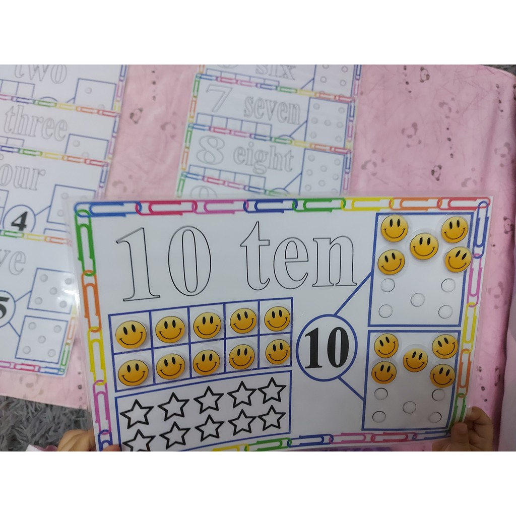 Laminated Counting Numbers 1-10 Velcro Activity Sheet | Shopee Philippines