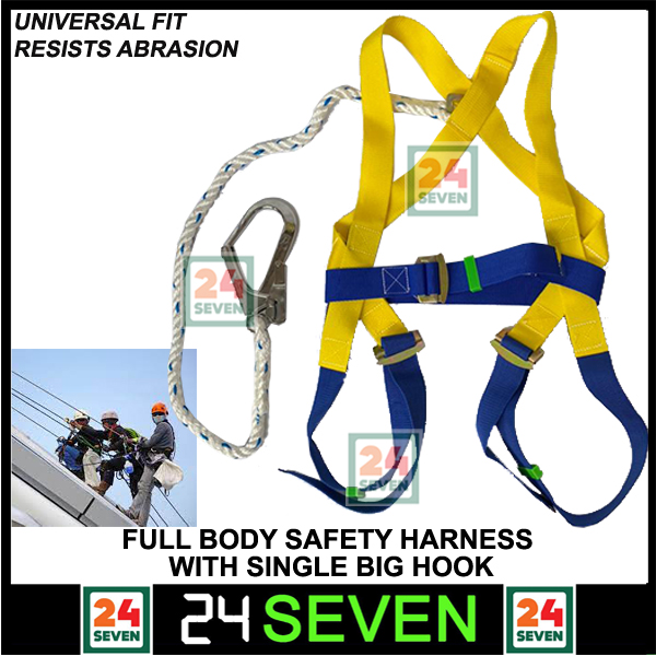 SAFETY HARNESS HEAVY DUTY FULL BODY SAFETY HARNESS WITH SINGLE BIG HOOK ...