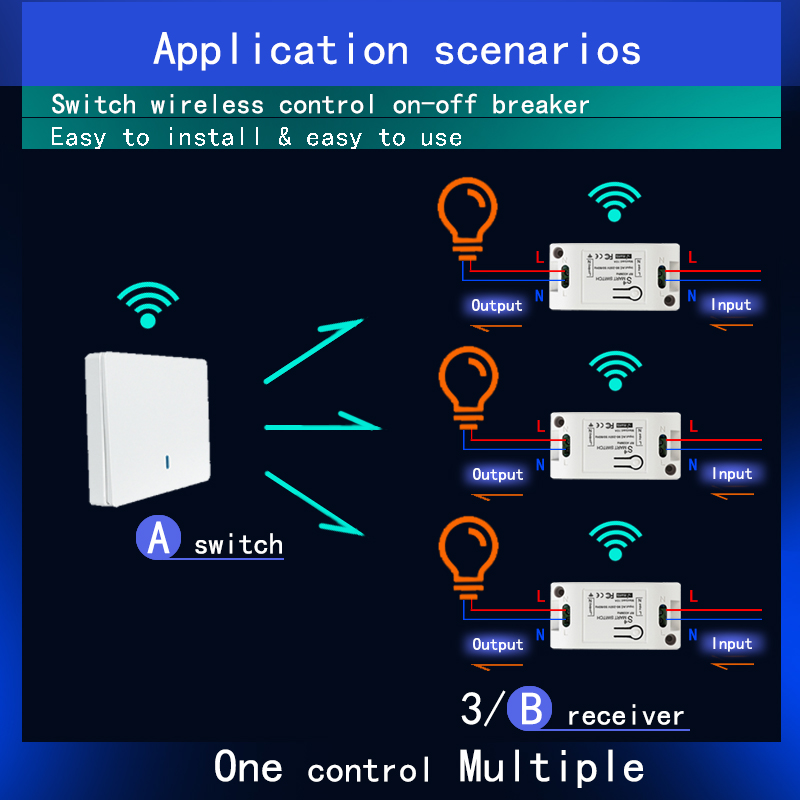 【IN STOCK】Smart Home Light Switch Wireless Remote Switch Breaker LED ...