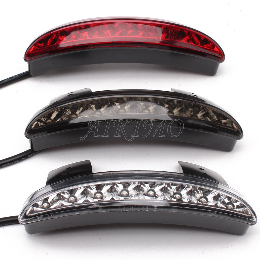 Motorcycle Rear Fender Edge LED Tail Warning Stop Light Turn Signal For ...