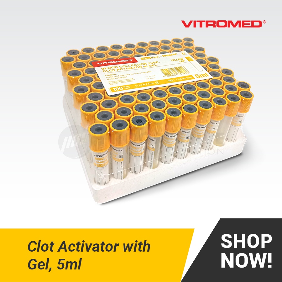 Vitromed Blood Collection Tube, Clot Activator w/ Gel, 5ml (100s ...