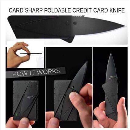 JH Card Sharp Credit Card Folding Safety Knife (Black) | Shopee Philippines