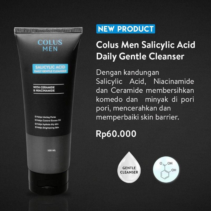 Colus Men Salicylid Acid (Face Washing) | Shopee Philippines