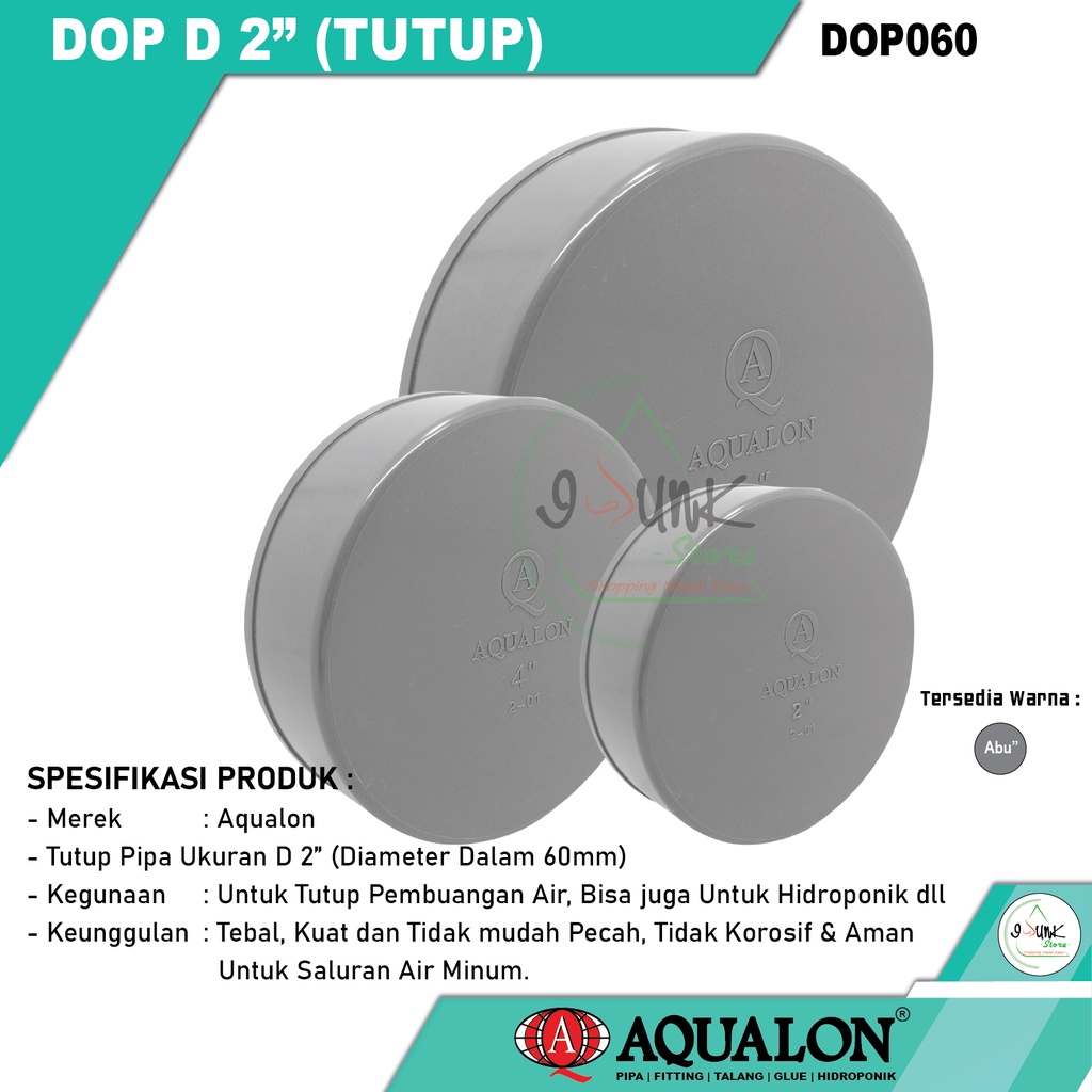 2" INCH D-PIPE DOP 2 INCH PVC PIPE COVER/ - AQUALON | Shopee Philippines