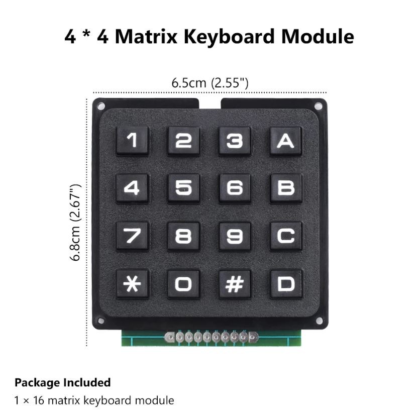Tombol Embossed Keyboard Stamp 4x4 Matrix Array Keypad Module Key Switch Push Button Arduino 16 8115
