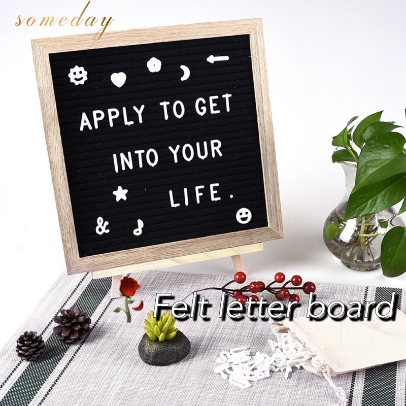 Someday DIY Felt Letter Board Wooden Frame Changeable Symbols Numbers ...