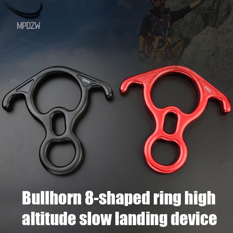 50KN Rescues Figure 8 Descender Large Bent-Ear Belaying and Rappelling ...