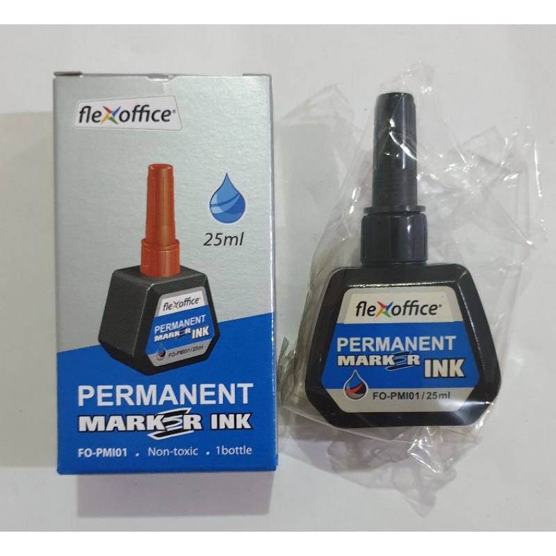 Flex Office Permanent Marker Ink Black 25ml | Shopee Philippines