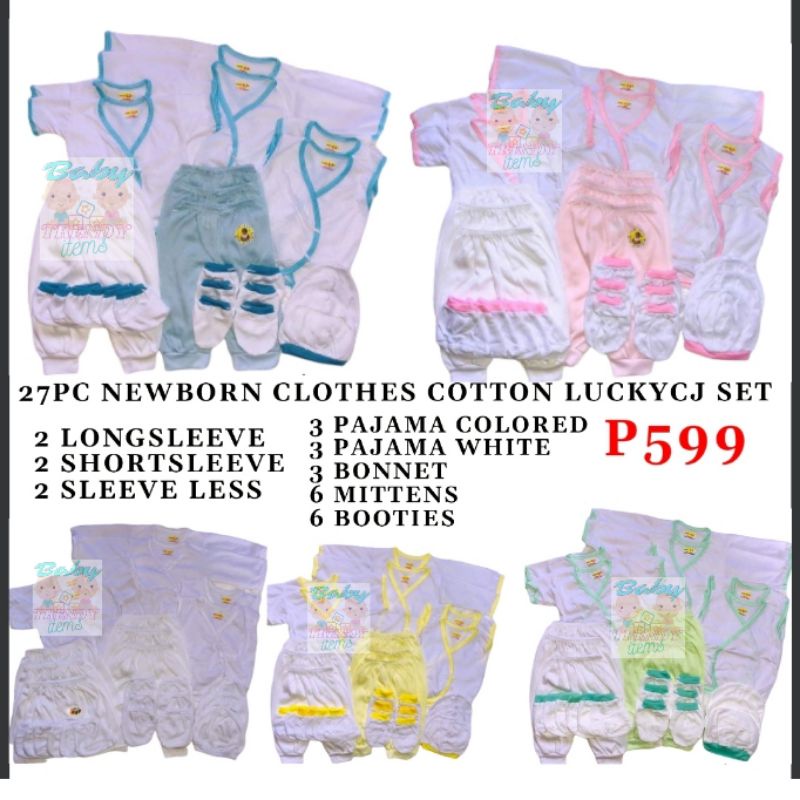 27pcs Newborn Clothes Cotton Set Lucky CJ | Shopee Philippines