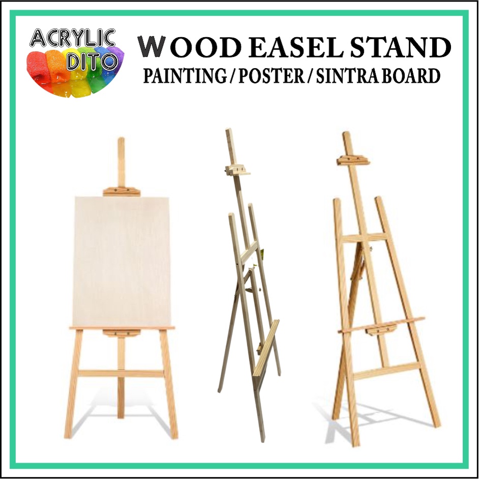 Wooden Easel Stand / Adjustable Tripod Display School Painting Promo ...