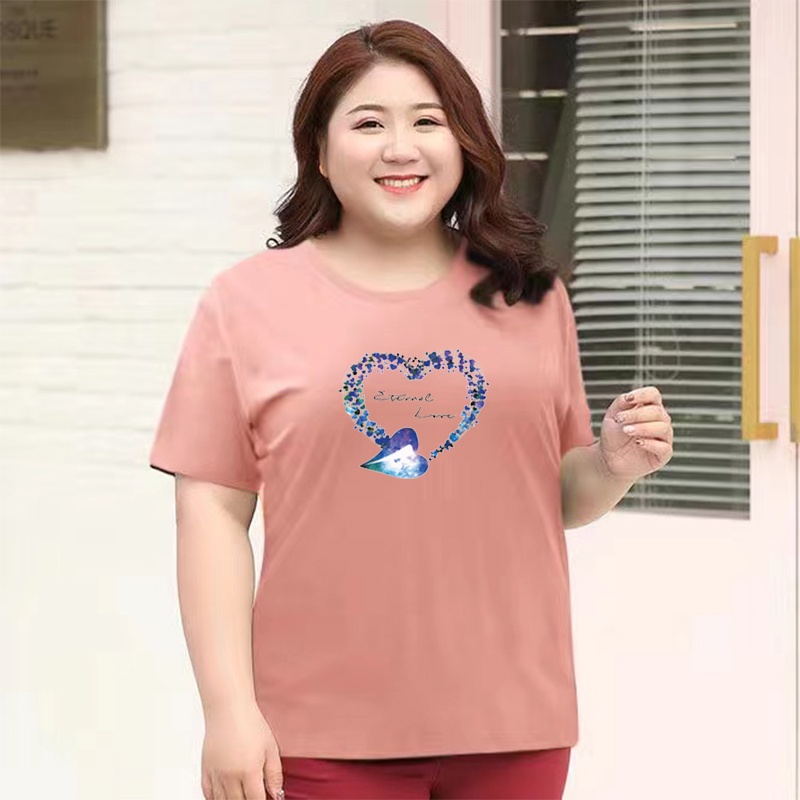 150KG XL-8XL Plus fat plus size fat T-shirt Women's shirt Mother Wear ...