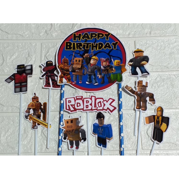 ROBLOX CAKE TOPPER WITH CUSTOMIZED NAME FOR BIRTHDAY CAKE DECORATION ...
