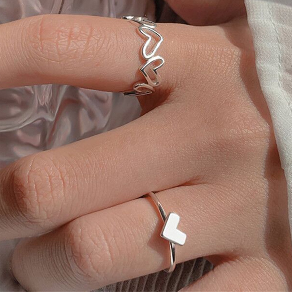 Hollow Love Set Ring 2-piece Creative Temperament Niche Ring Ins Style ...