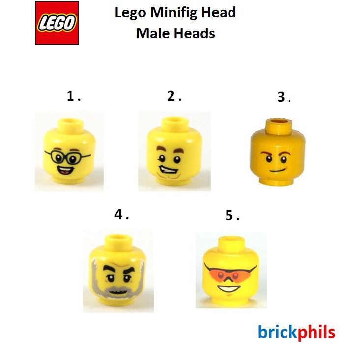Lego Minifig Head - Male Heads | Shopee Philippines