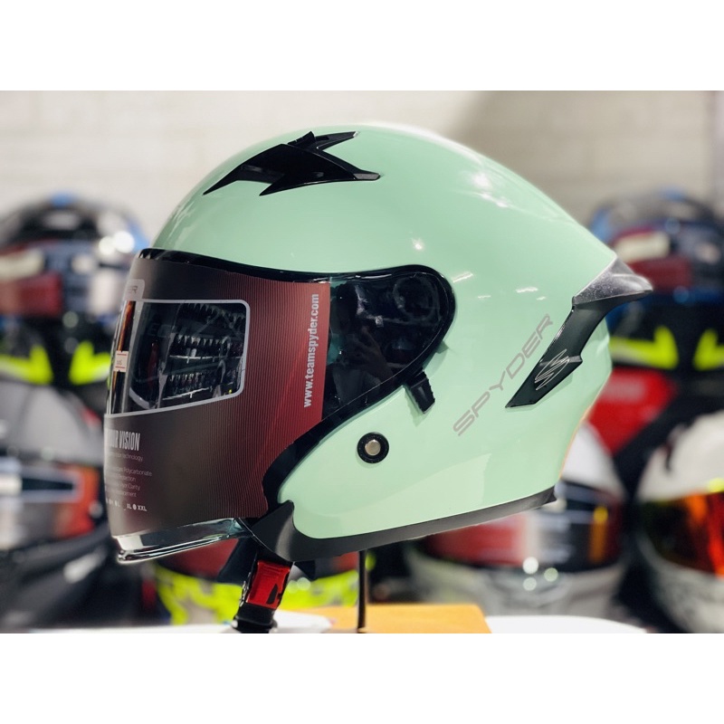 SPYDER FUEL Half-Face Helmet with Dual Visor (Free Clear Visor ...