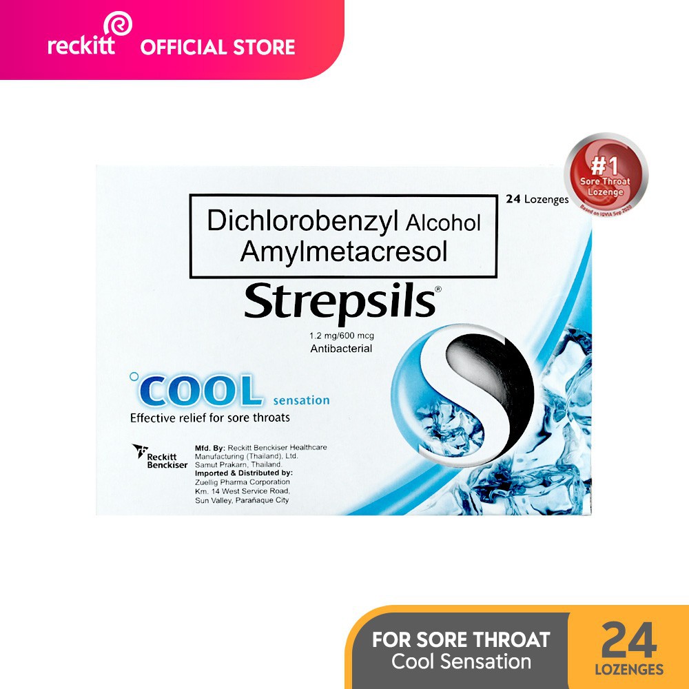 Strepsil Cool Sensation Medicine Lozenges Pack of 8x3 (24 pcs) for Sore ...