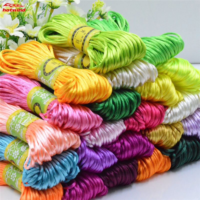 3mm 20M Chinese Knot Satin Nylon Braided Cord Macrame Beading Rattail ...