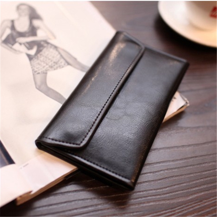 Cloves Real Cow Leather Envelope Purse Korean Style Women's Clutch ...