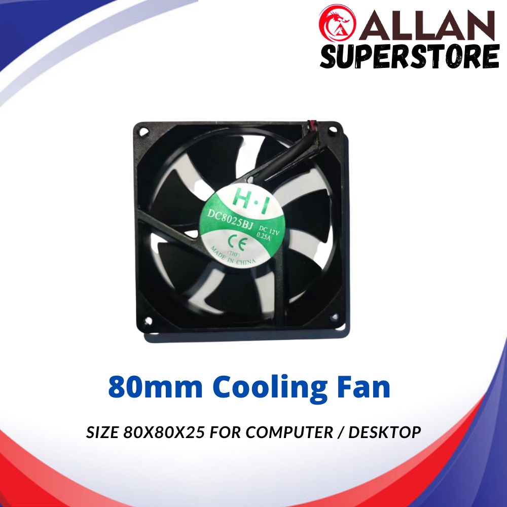 Allan Superstore Cooling Fan 80mm For Computer CPU Case Built Blower ...