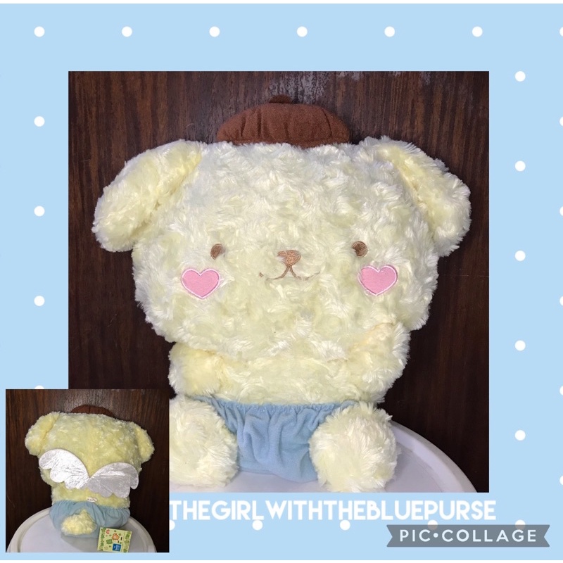 13inch Sanrio Pompompurin Angel Furyu Fluffy Curly Hair Plush Stuffed ...