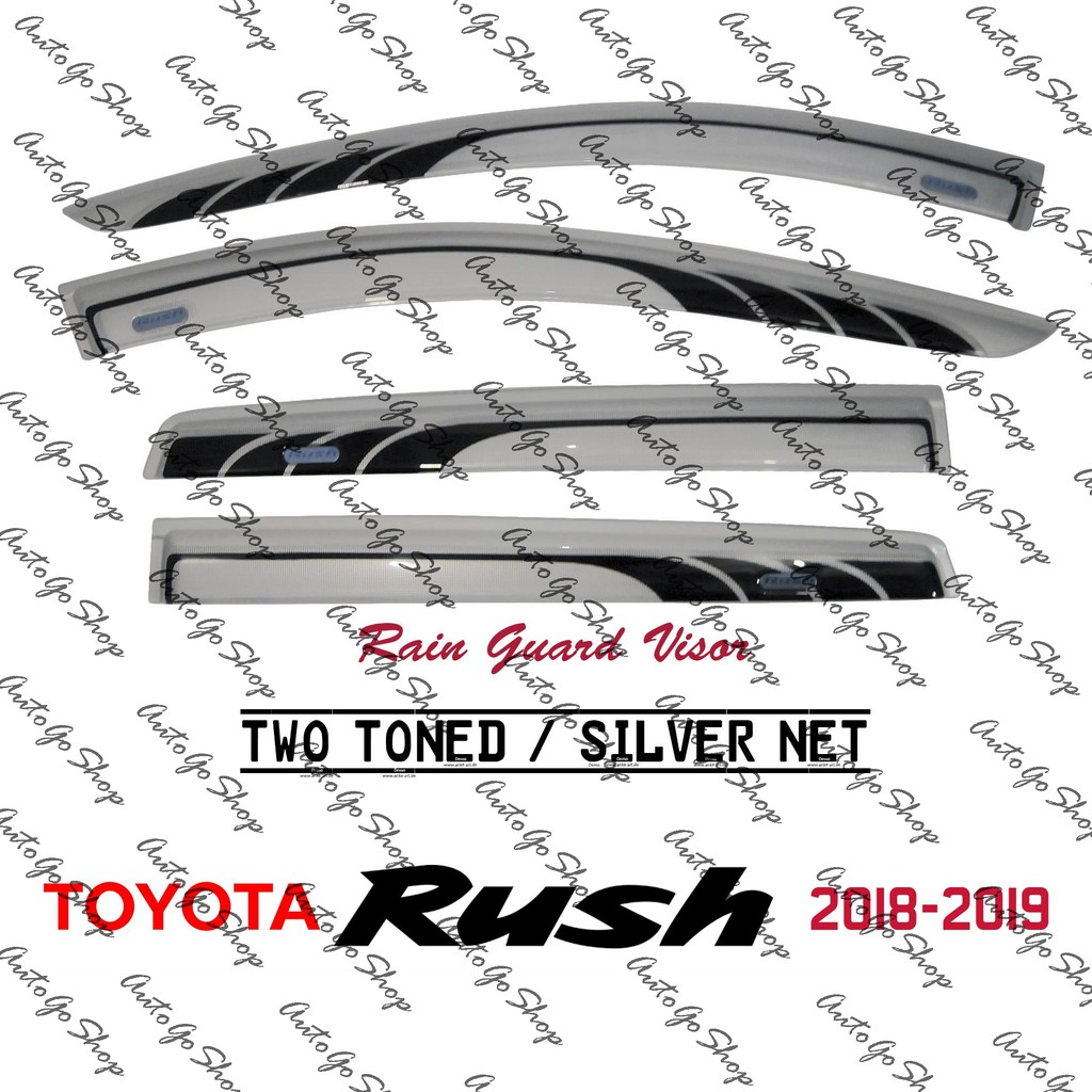 Toyota Rush 2018-2019 Rain Guard Window Visor (Two Tone / Silver Net ...