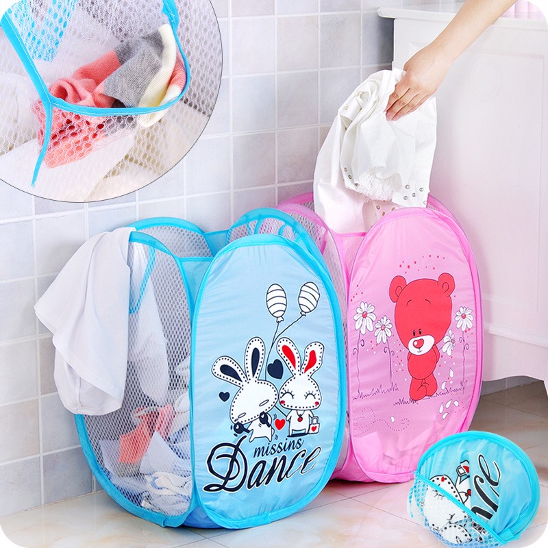 Ecoplanet Foldable Clothes Storage Baskets Mesh Washing Dirty Clothes ...