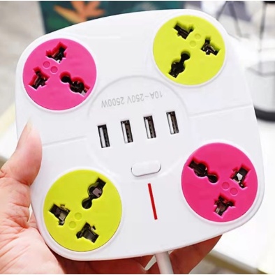 Universal Power Extension 4 Ports USB Socket Charging Station Extension ...
