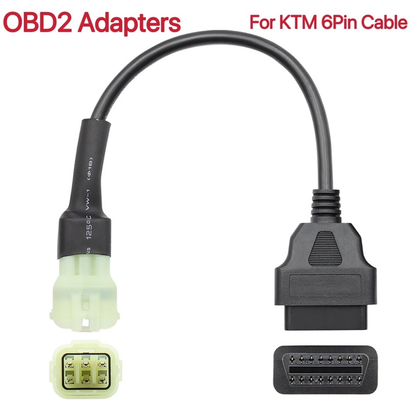 FOR KTM 6 pin to obd 16 pin adapter cable to Motorcycle motorbikes 6pin ...