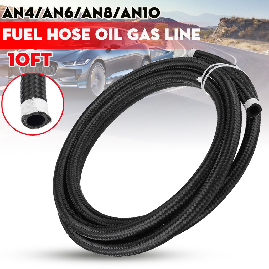 ＞Stainless Steel Braided Fuel Hose Oil Gas Cooling Line Pipe [Black] 1 ...