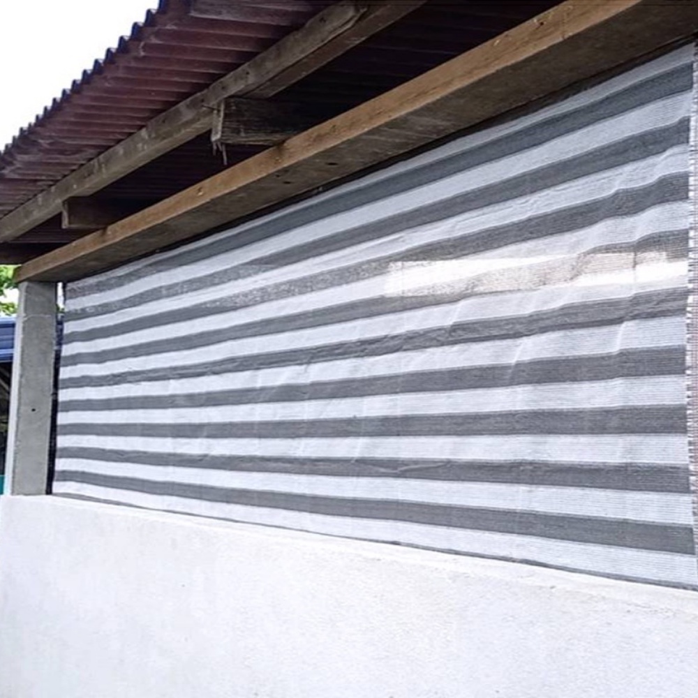 Grey White Strip Shades Fence Shade Net Privacy Fence Sun Cream Balcony ...