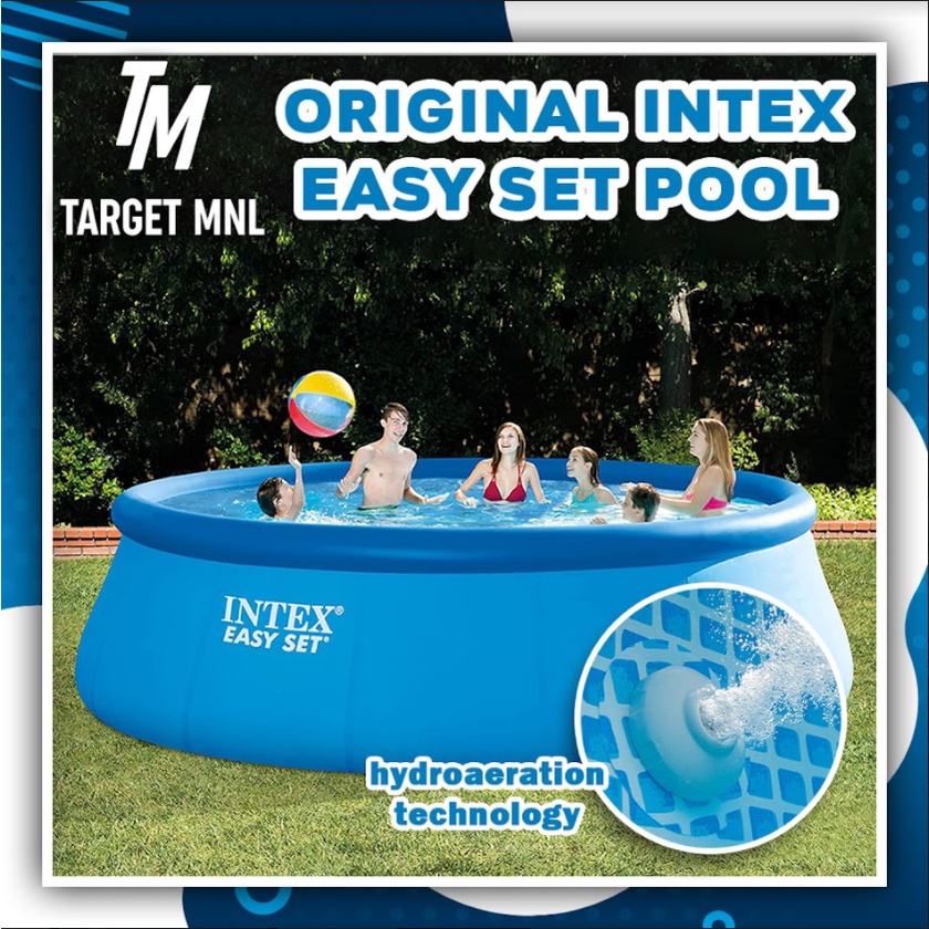 Intex 28106 Outdoor Backyard Easy Set Blow Up Family Inflatable ...