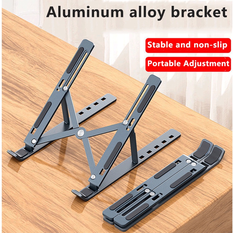 Portable foldable Aluminum alloy laptop stand 6 Level adjustable for ...