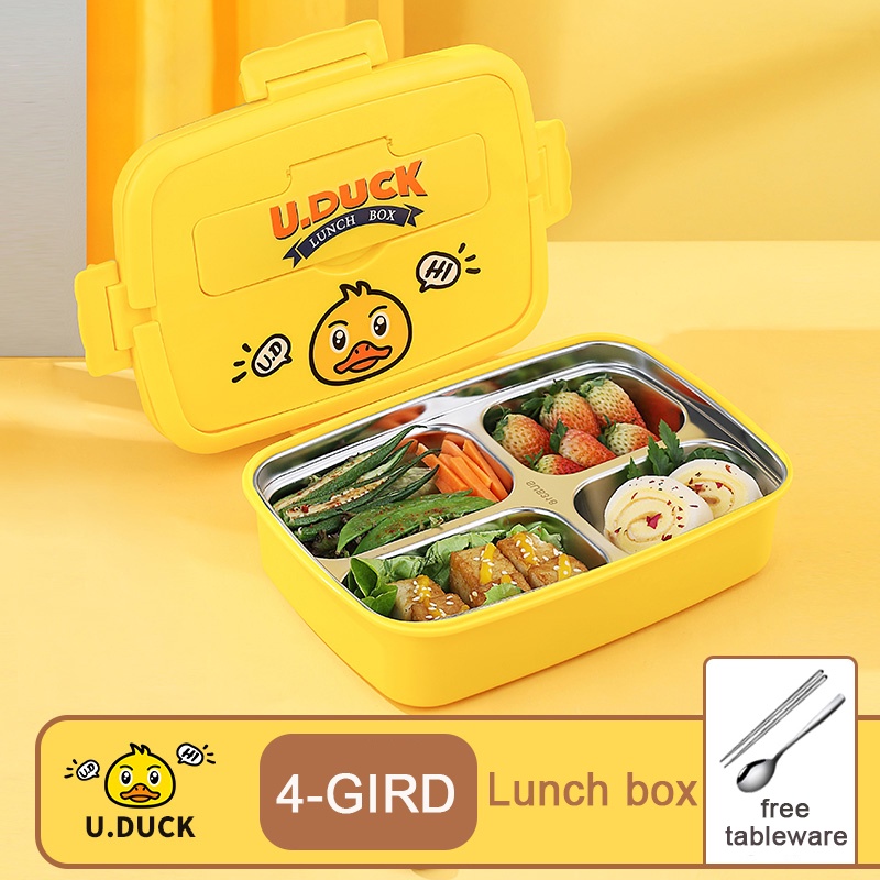 Cute Duck Lunch Box Kids 316 Stainless Steel Lunch Box Thermal Bento ...