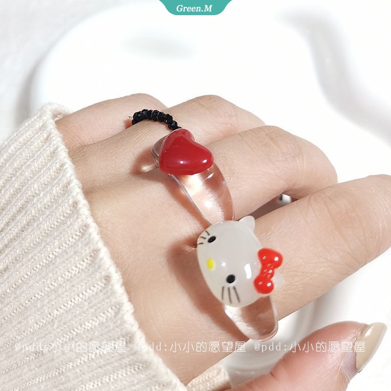 Kawaii Hello Kitty Ring Fashion Simple Rings Hello Kitty Ring Ladies ...