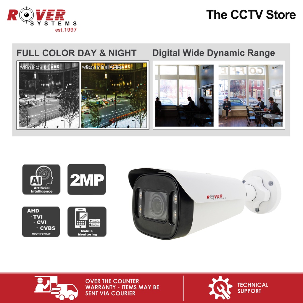 Rover Systems 2MP AHD 4in1 Varifocal FULL COLOR Day and Night Bullet ...