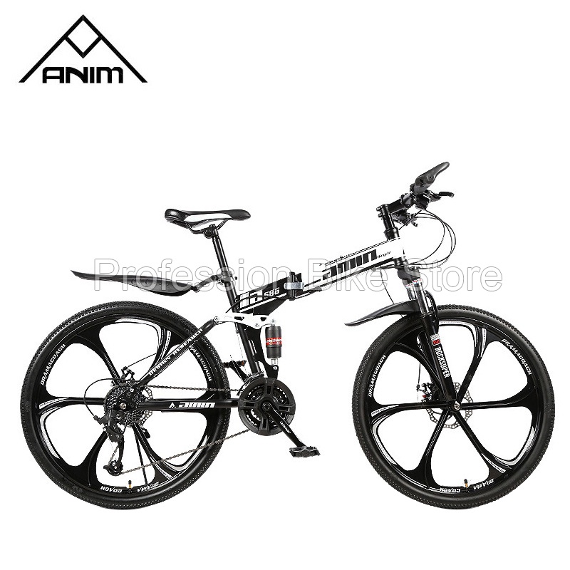 AMIN Foldable Mountain Bike 26 Inch Wheel 21 24 27 30 Speed Double Disc ...