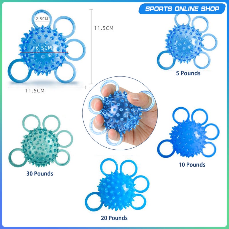 [ shop] Hand Grip Ball Five Finger Massage Flexibility Exerciser Stress ...