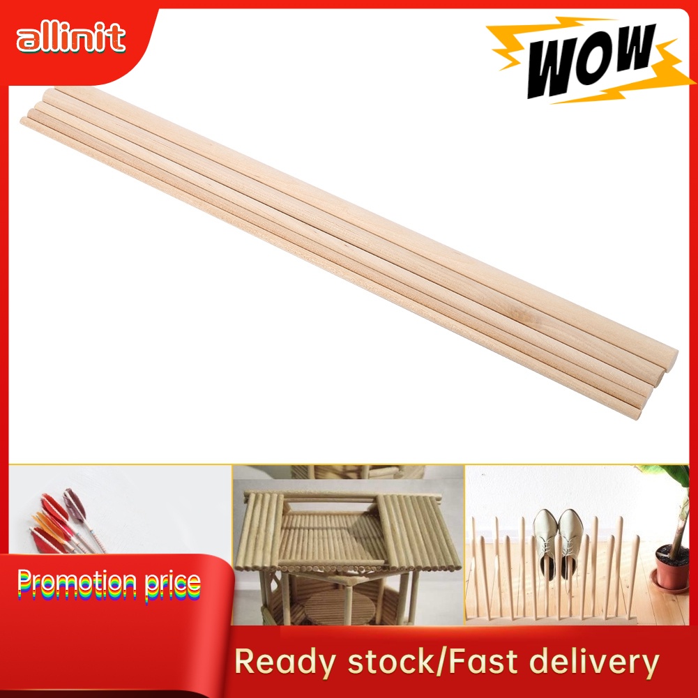 [Ready Stock] 10pcs 30cm Long DIY Wooden Arts Craft Sticks Dowels Pole ...