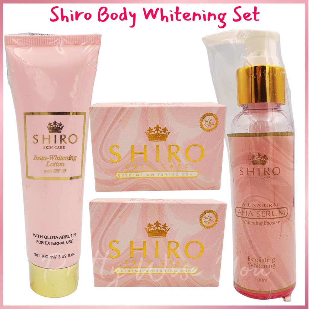 Shiro Body Whitening Set (Lotion, Soap, AHA Serum) | Shopee Philippines