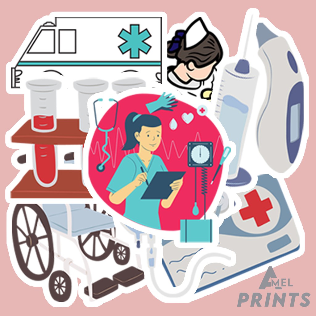 50 PCS Nurse Medical Science Aesthetic Graffiti Sticker Set: 3CM, 4.5CM ...