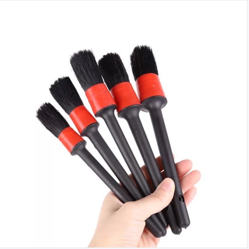 5-Piece Red Brush Set - Car Detailing Brush Set - Universal Desig ...