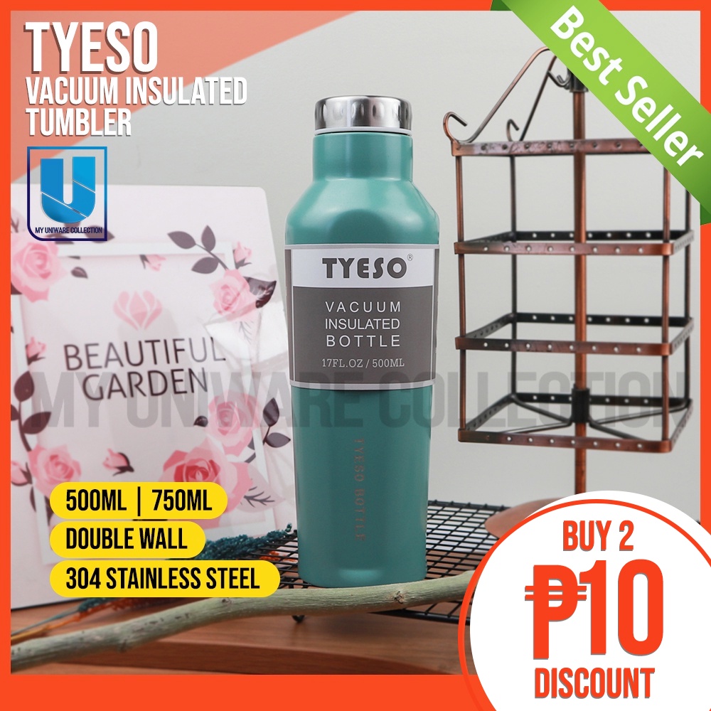Tyeso Tumbler Vacuum Insulated 500ML/750ML Double Wall Hot&Cold Water ...