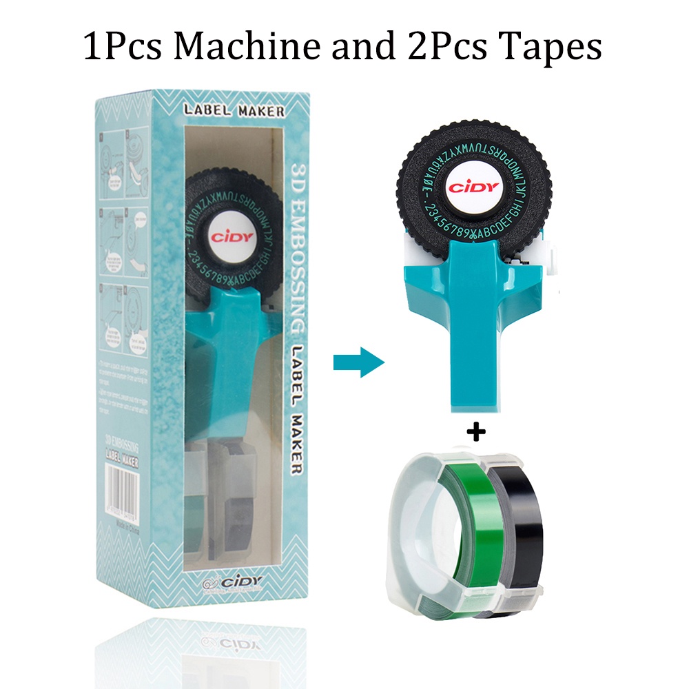 COD DIY Manual Embossing Label maker 3D 9mm embossing label tape fit ...