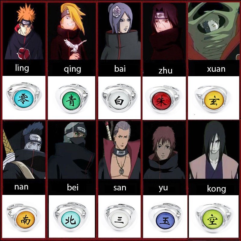 Anime Ring Naruto Akatsuki Uchiha Sasuke Itachi Sharingan Cosplay Rings ...